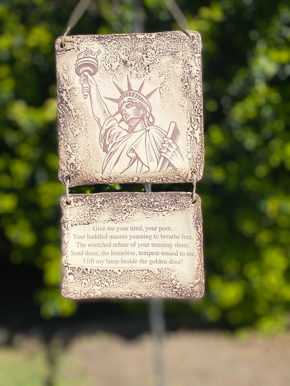 Statue of Liberty Quote Ceramic Plaque Sepia Toned | Etsy