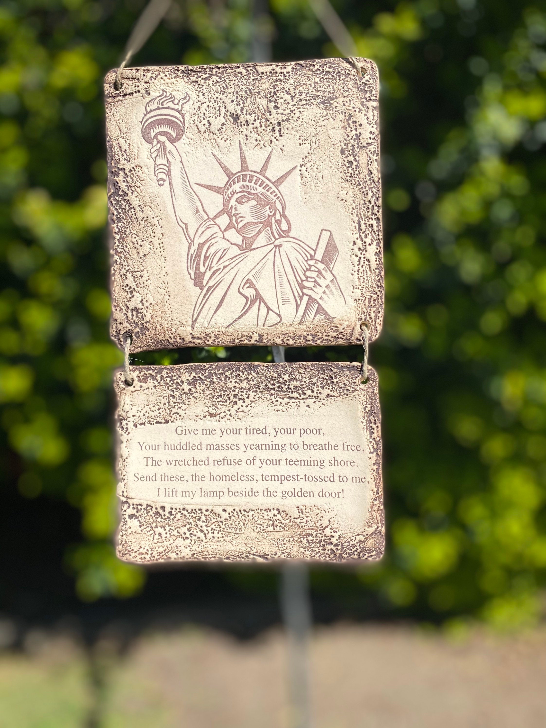Statue of Liberty Quote Ceramic Plaque - Sepia Toned - Etsy