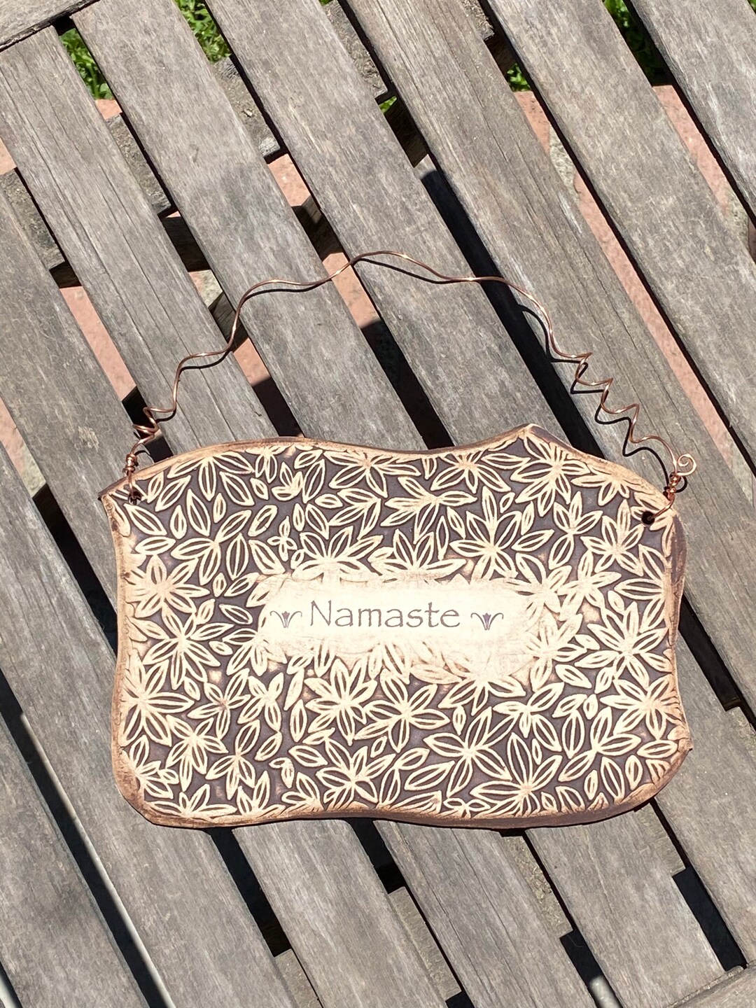 Handmade Namaste Ceramic Plaque - Etsy
