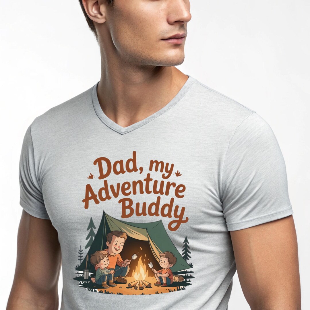 Dad Adventure Buddy Camping PNG – Rustic Father & Kids Design (digital ...