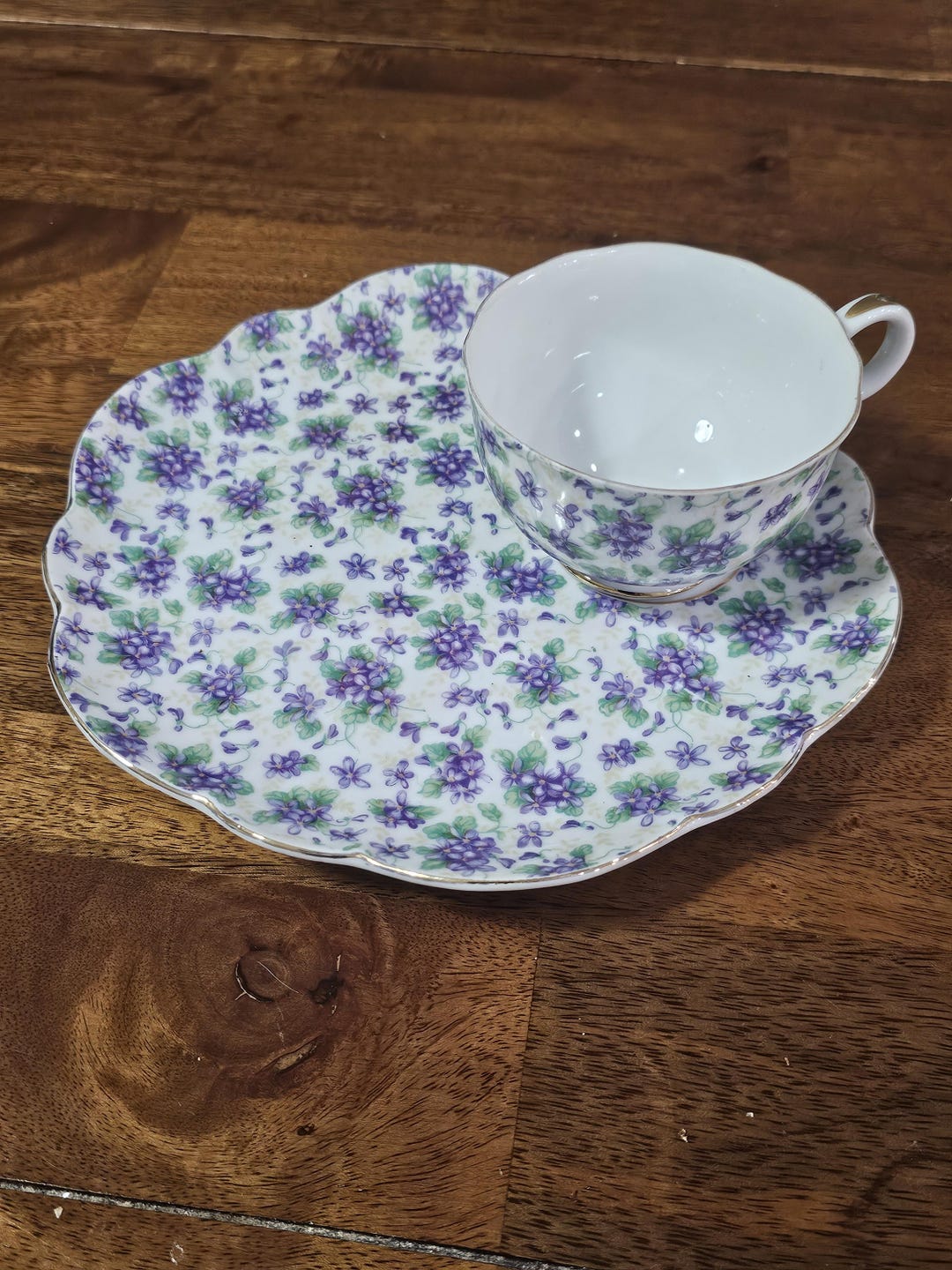Vintage Yada China Tea Cup & Snack Plate, Violet Floral, Japanese, Gift ...
