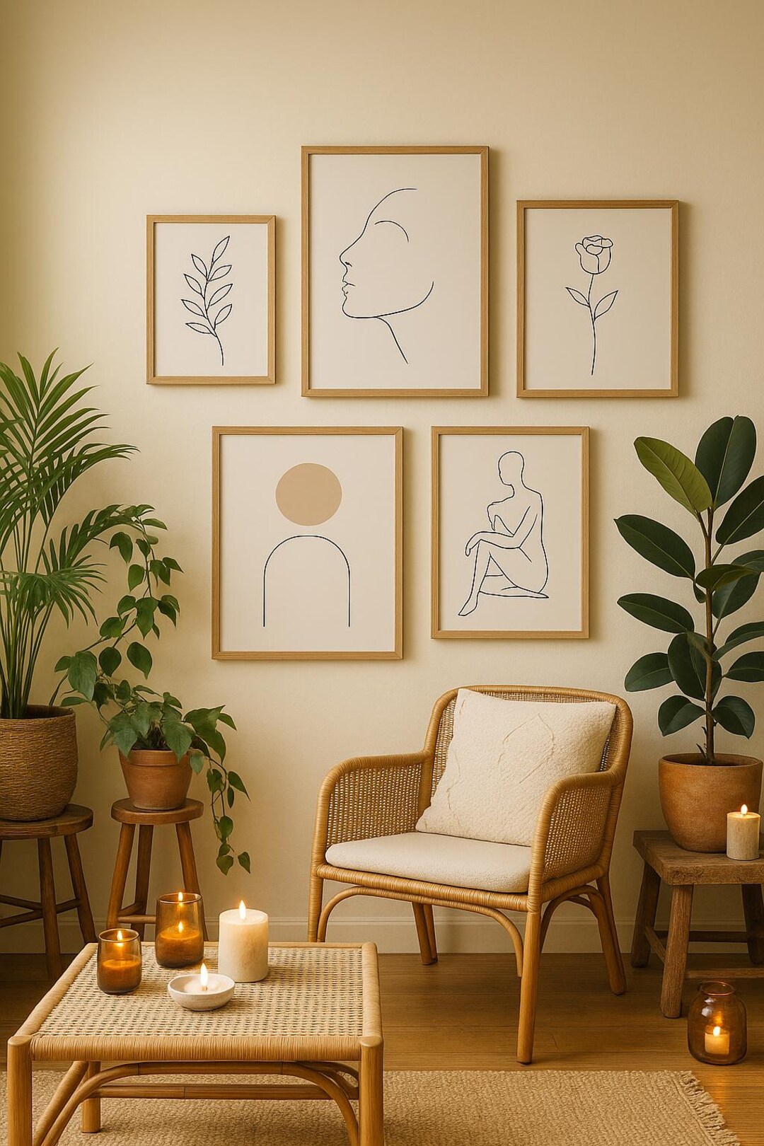 Minimal Line Art Print Set, Modern Wall Art, Feminine Silhouettes ...