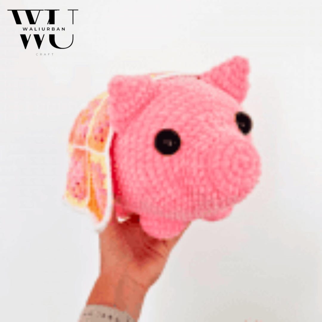 Pig Crochet Pattern PDF, Amigurumi Valentine Piglet Snuggler, Cute Desk ...