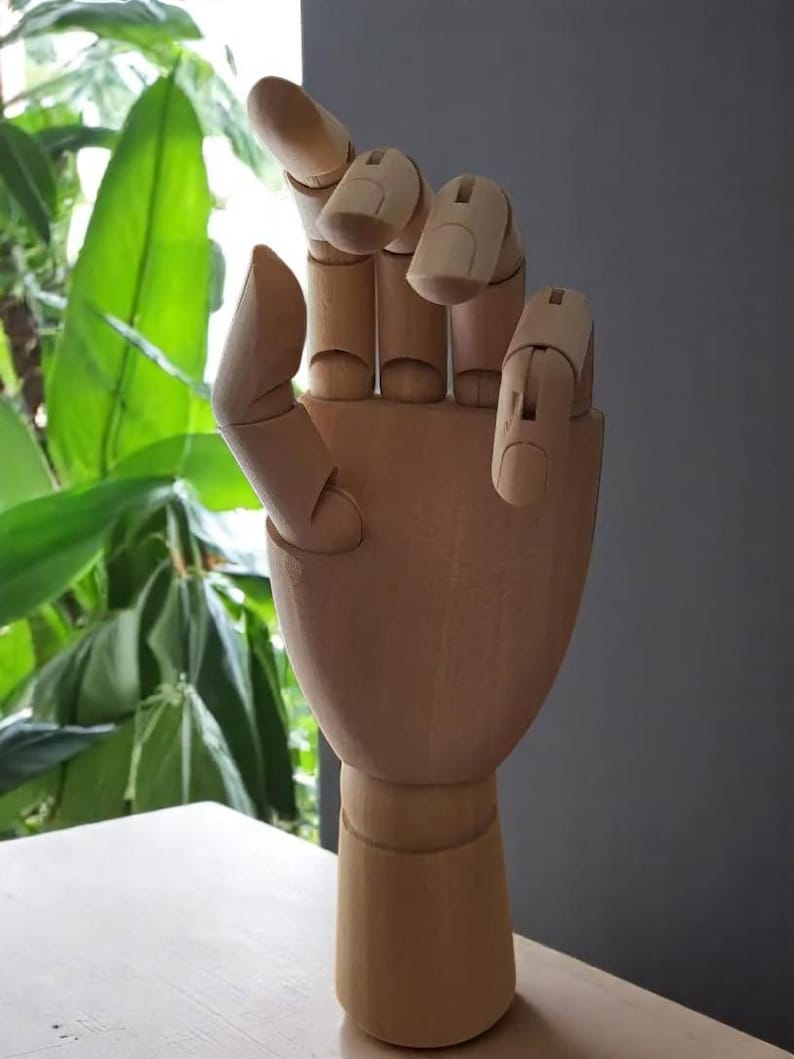 Modelo de mano anatómico de madera único, hecho a mano: articulado de ...