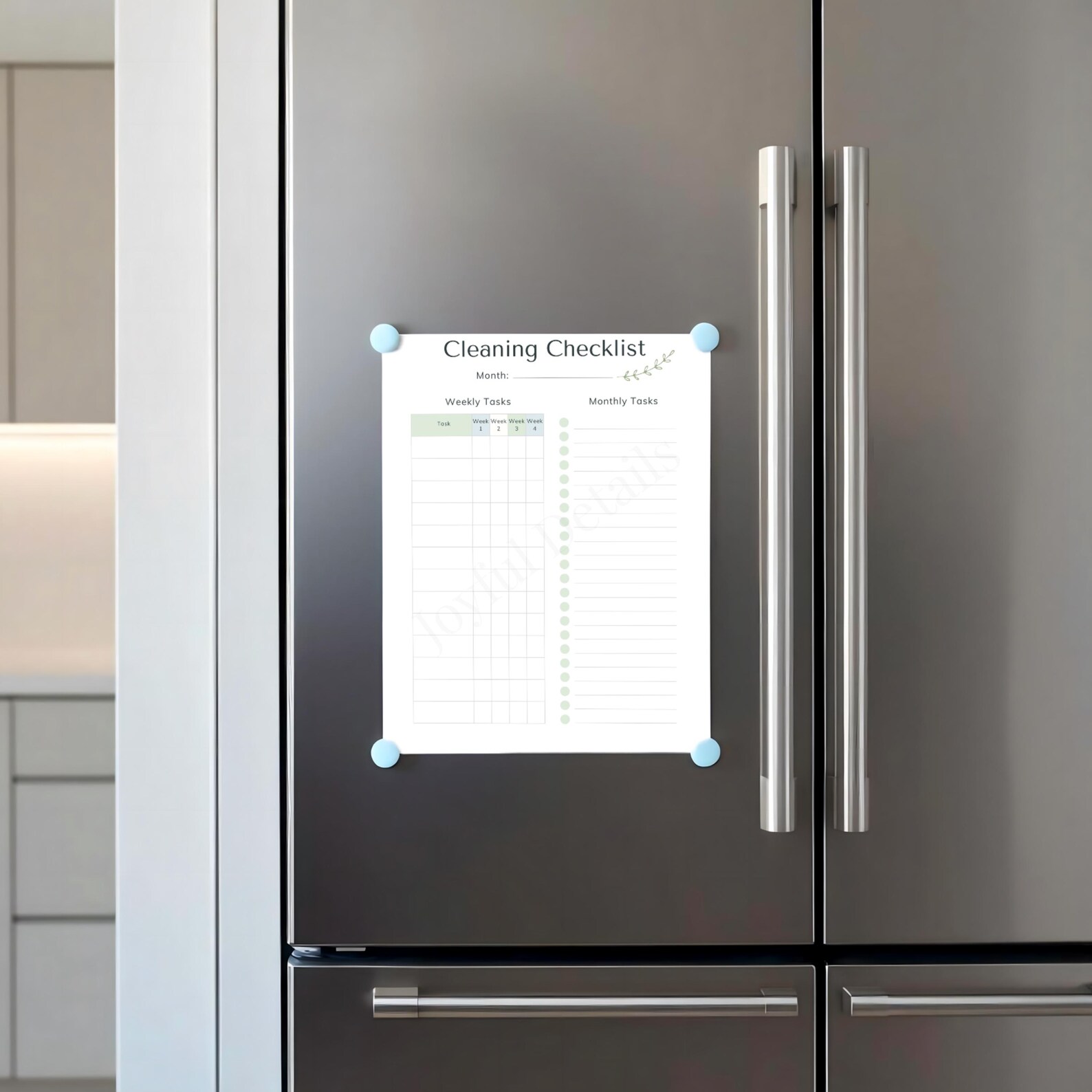 Cleaning Checklist Printable | Monthly + Weekly Chore Tracker Home ...