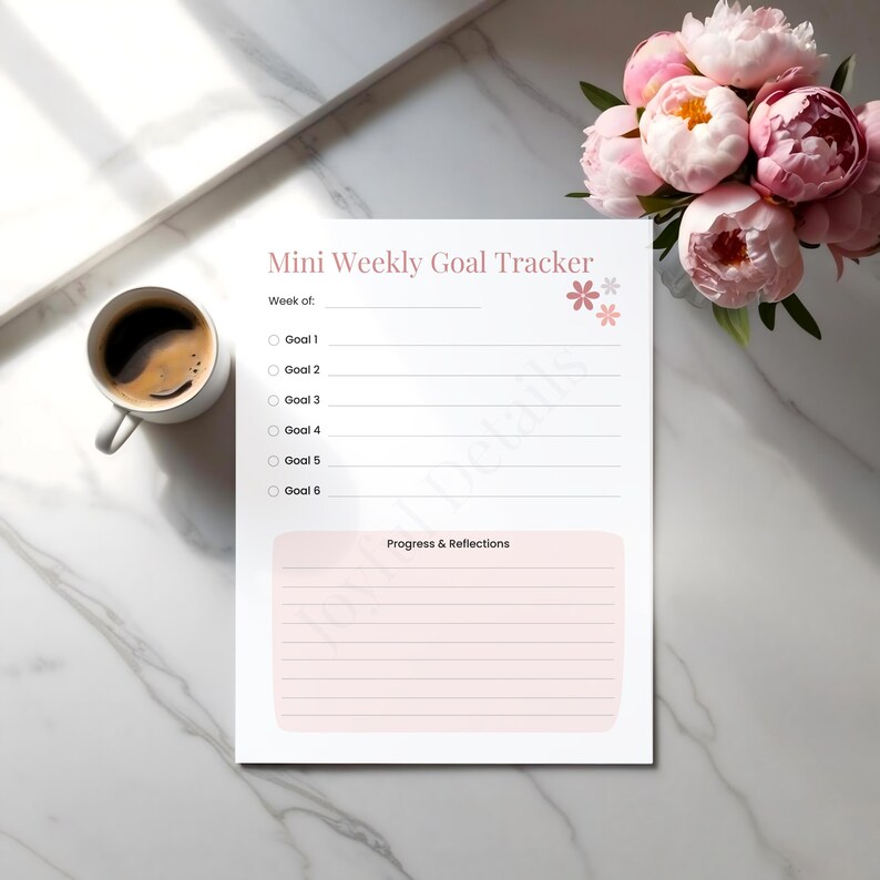 Goal Tracker Printable | Weekly & Monthly Goal Setting PDF Journal ...