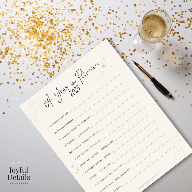 New Year’s Eve Year in Review Printable 2025 Reflection & Goal Setting ...