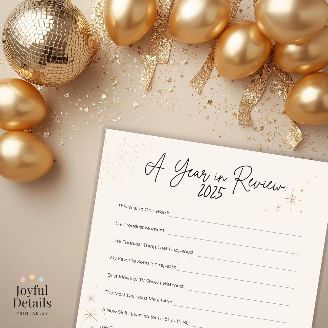 New Year’s Eve Year in Review Printable 2025 Reflection & Goal Setting ...