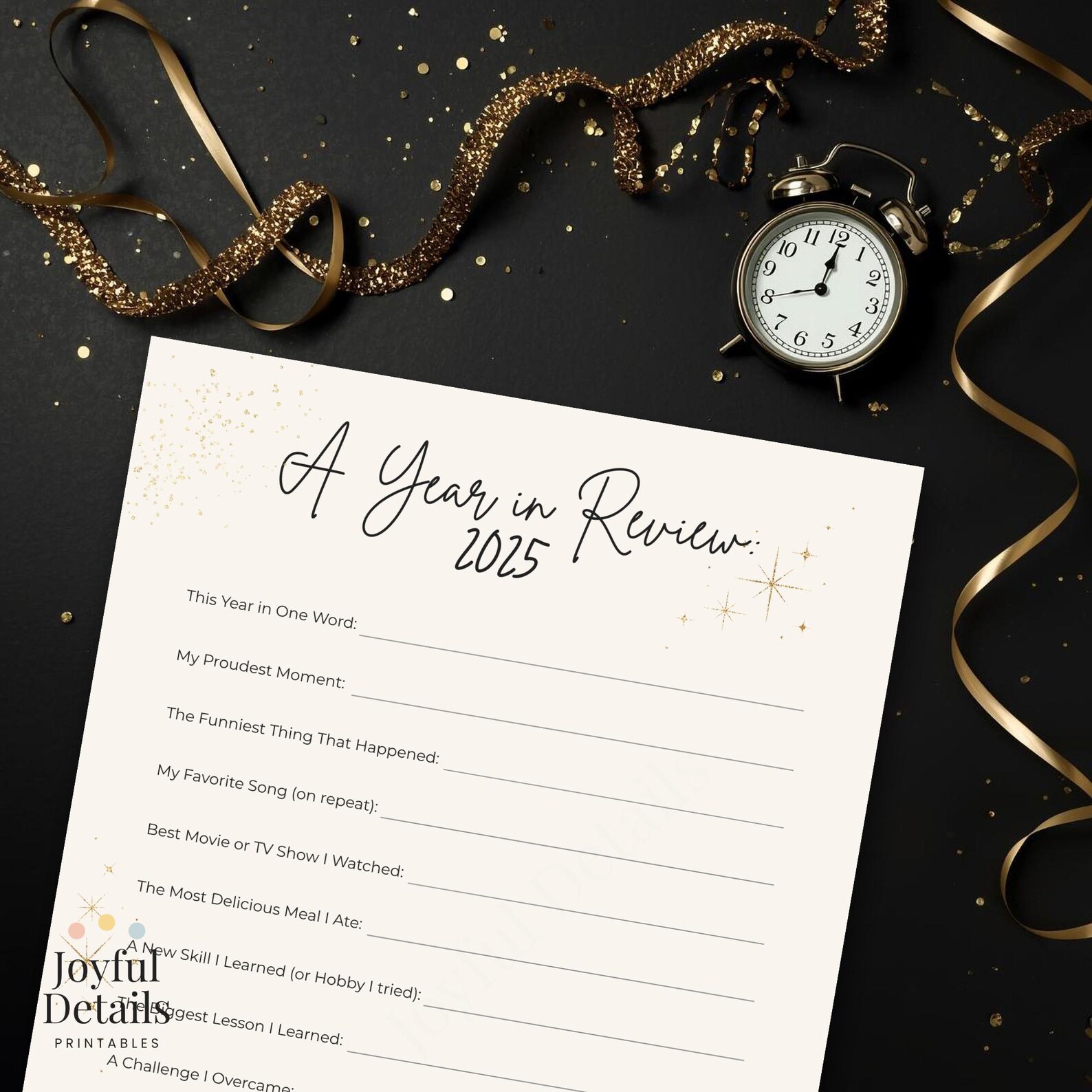 New Year’s Eve Year in Review Printable 2025 Reflection & Goal Setting ...