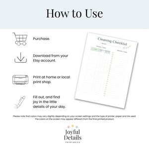 Cleaning Checklist Printable | Monthly + Weekly Chore Tracker Home ...