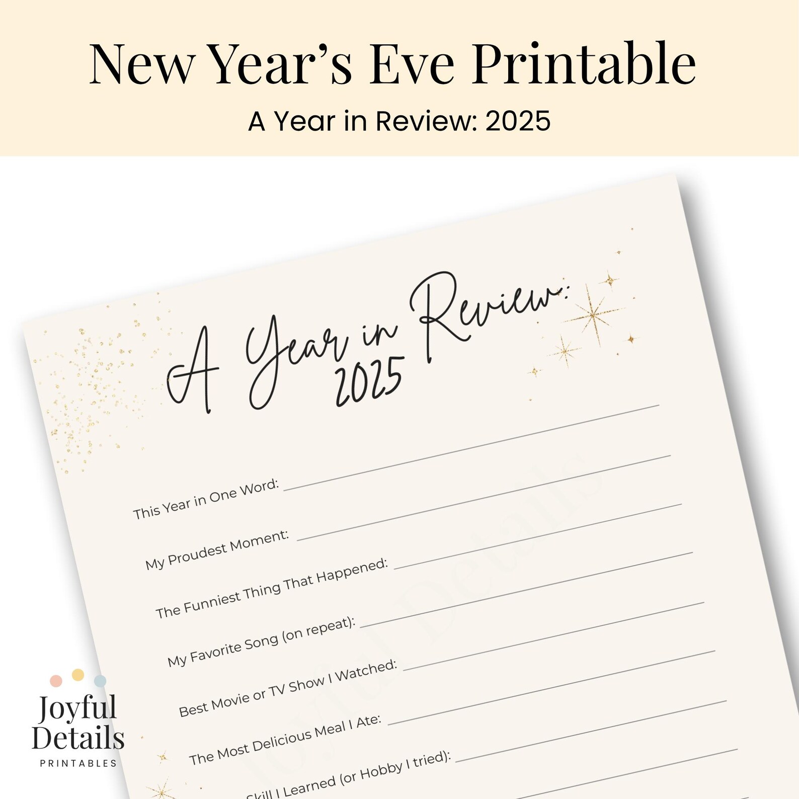 New Year’s Eve Year in Review Printable 2025 Reflection & Goal Setting ...