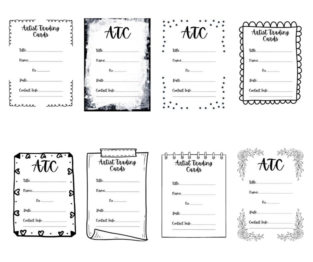 ATC Backs Black & White Series - Etsy