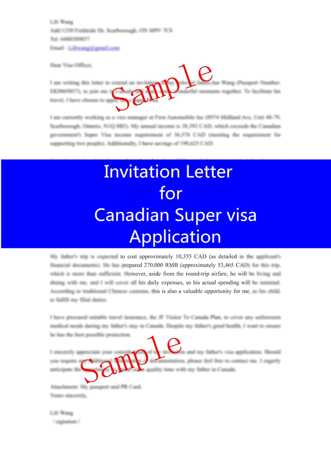 Invitation Letter for Canadian Super Visa,this is One of the Essential Documents the Inviter ...