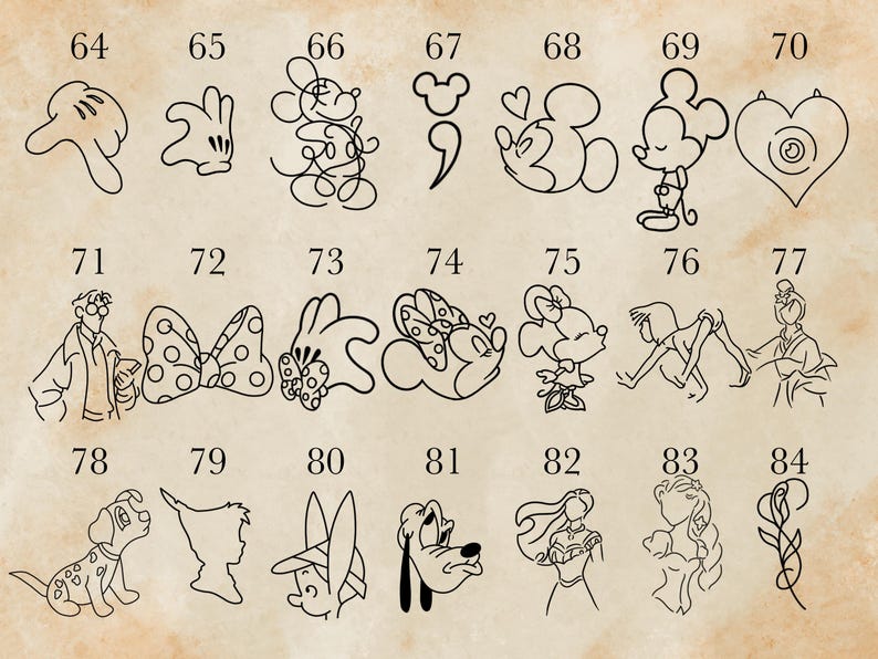 Disney Procreate Stamp Brushset | Cartoon Character Brushes - Etsy