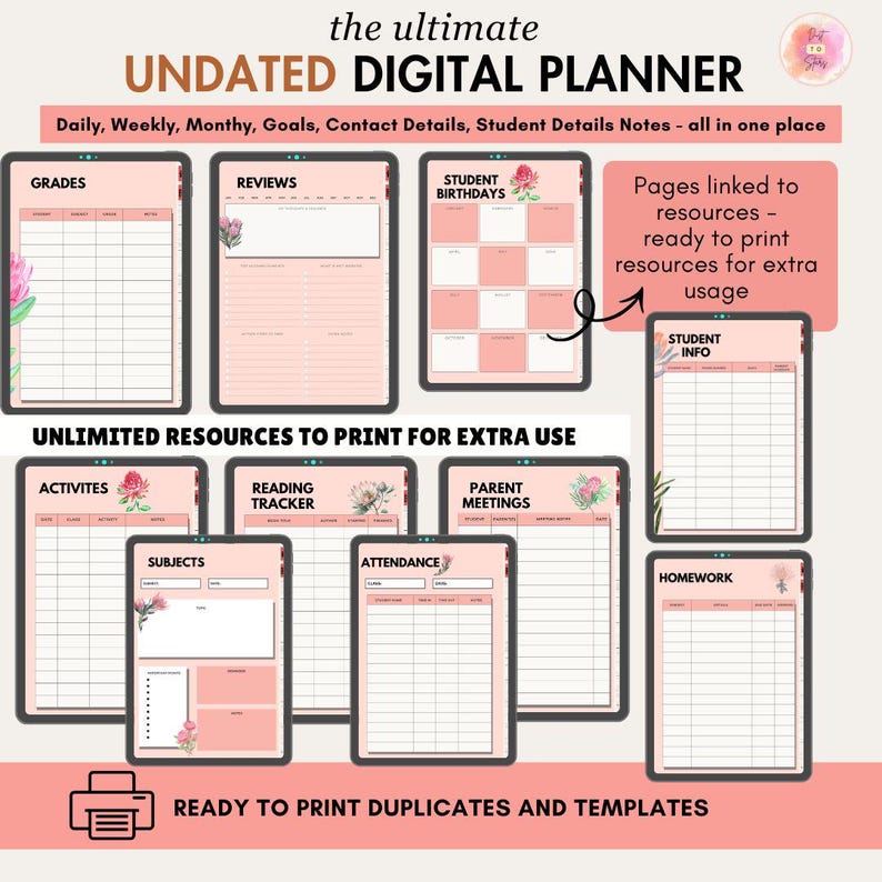 Portrait Digital Planner 2026 2027 2028 & Undated, iPad and Android ...