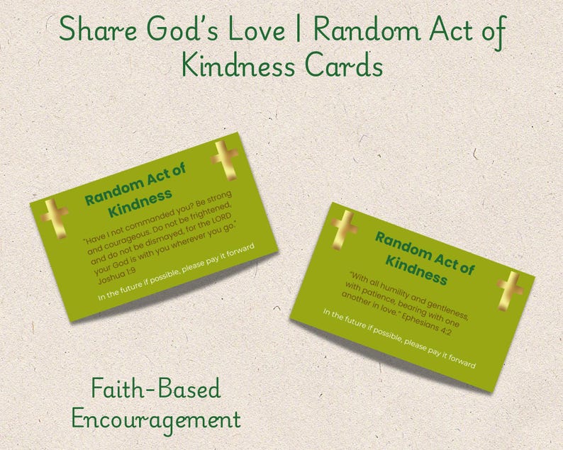 Random Act of Kindness Card – Christian Printable With Bible Verse ...