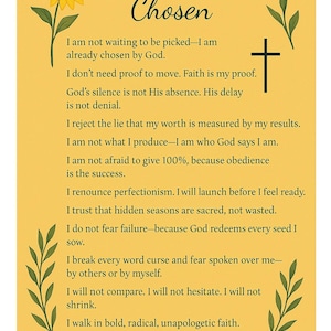 Christian Affirmation Printable Wall Art - 'I Am Already Chosen ...