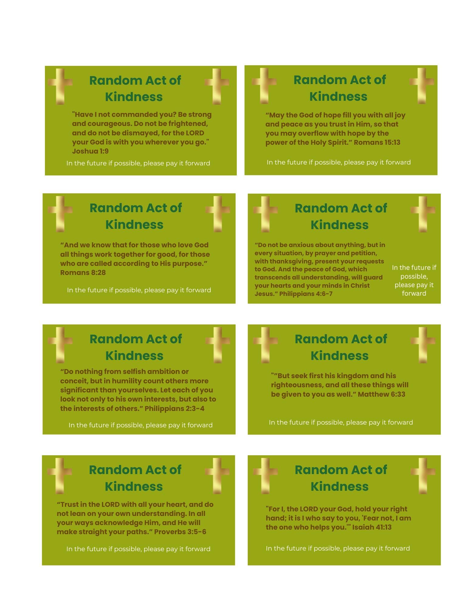 Random Act of Kindness Card – Christian Printable With Bible Verse ...