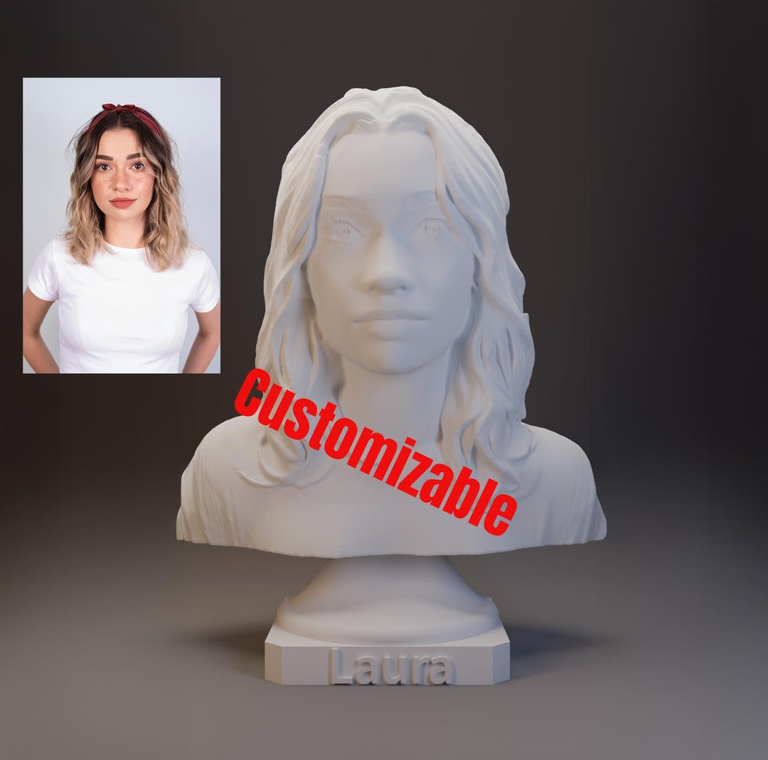 PERSONALIZED Statue/bust – Your Photo as a Work of Art With Engraving ...
