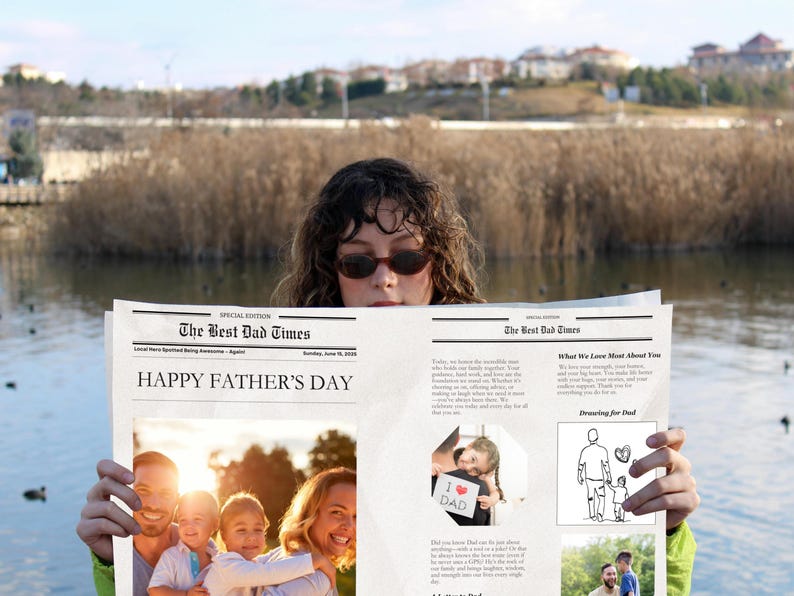 Editable Father’s Day Newspaper Template | DIY Canva Design | Printable ...
