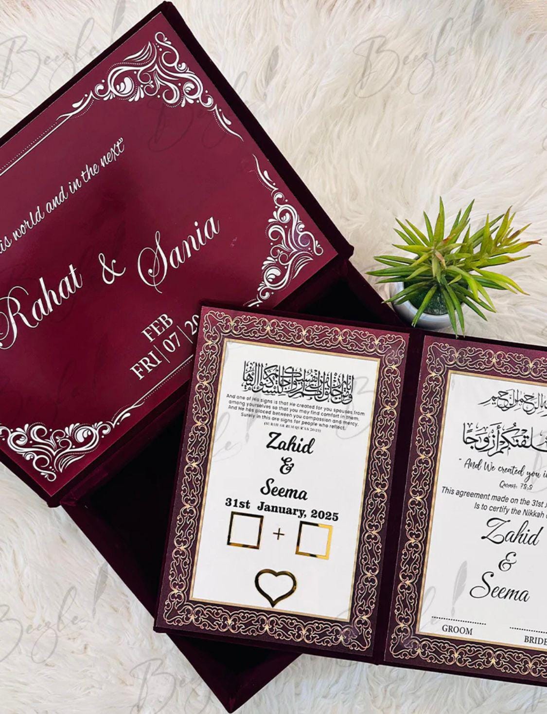 Nikkah Booklet - Nikkah Folder - Nikkah Certificate - Booklet With Box ...