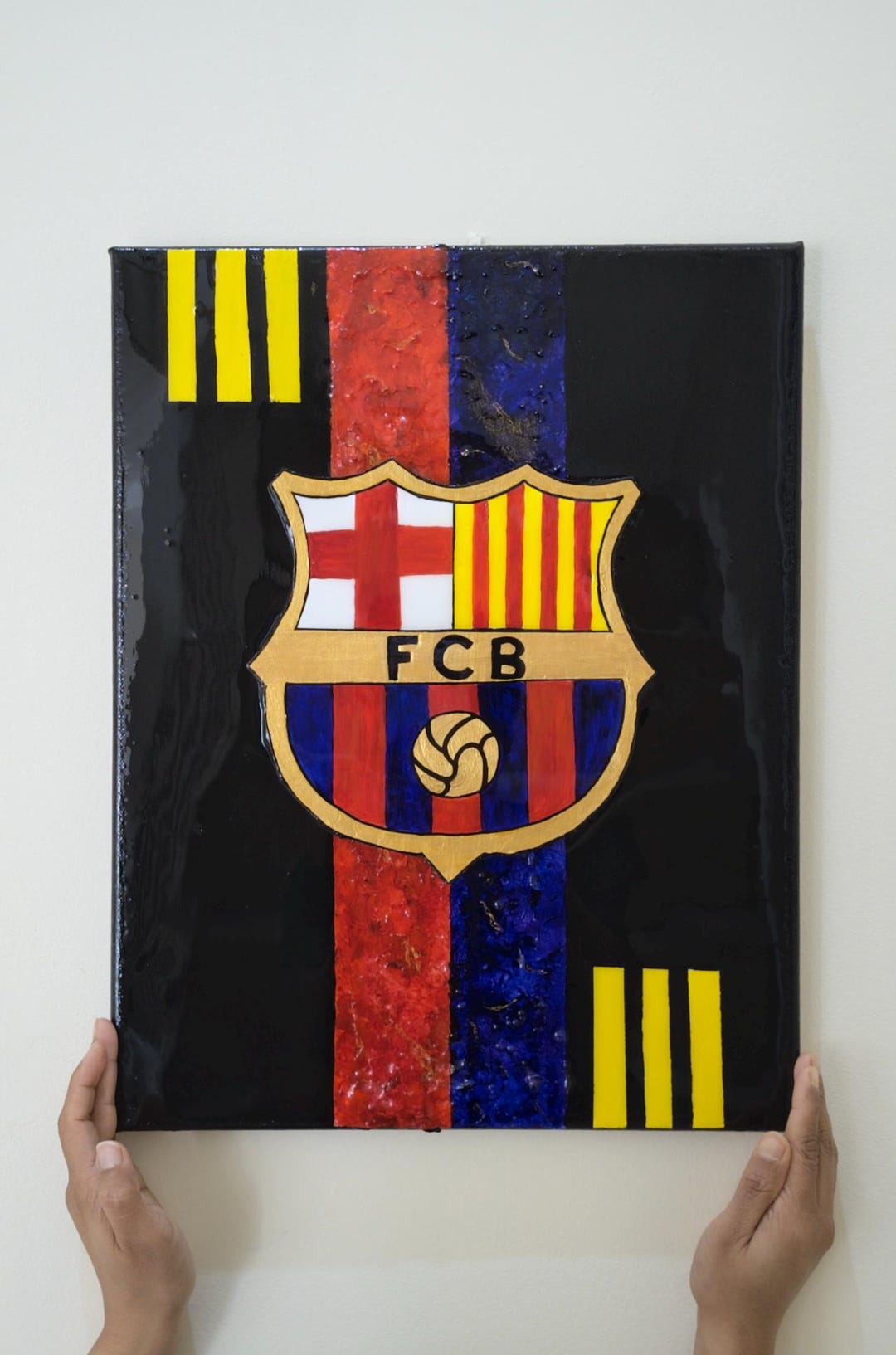 Barcelona FC Resin & Textured Wall Art | Handmade | Unique Gift for ...