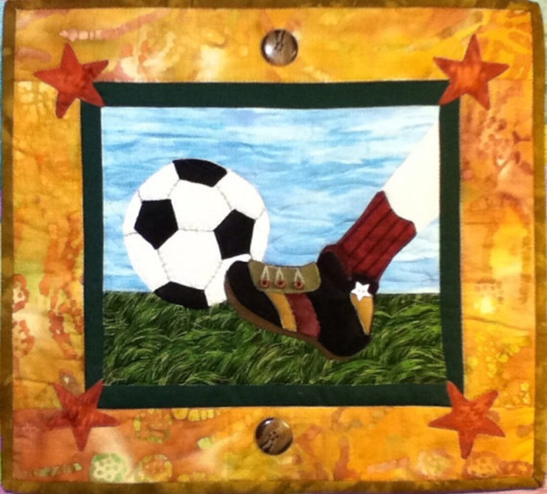 World Cup Art Quilt Pattern : Football Quilt Pattern - Etsy