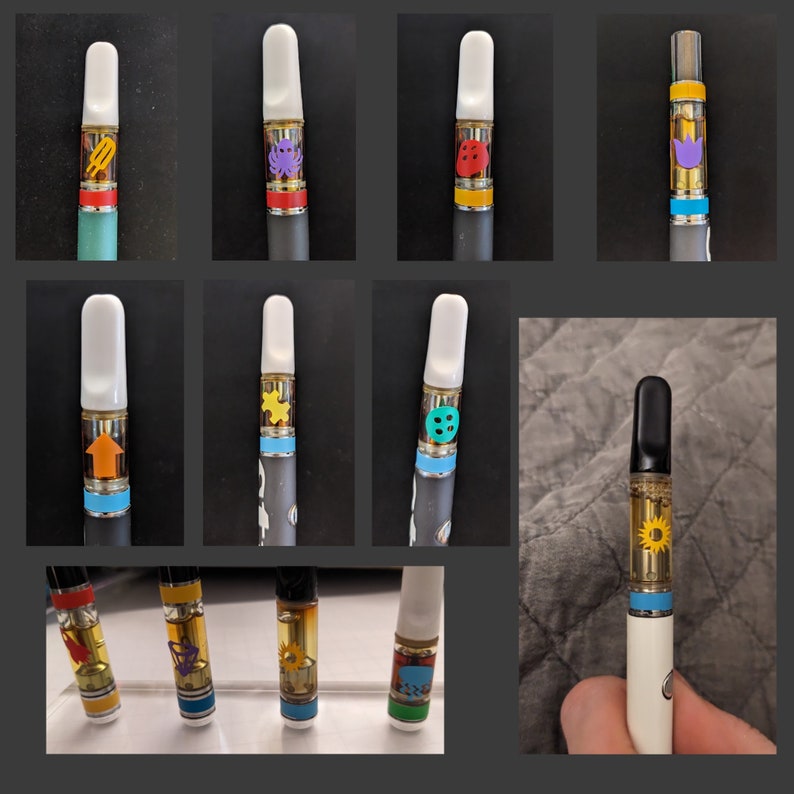 60x Different Tiny STICKERS Vape CBD Stash 510 Thread for Carts Weed ...