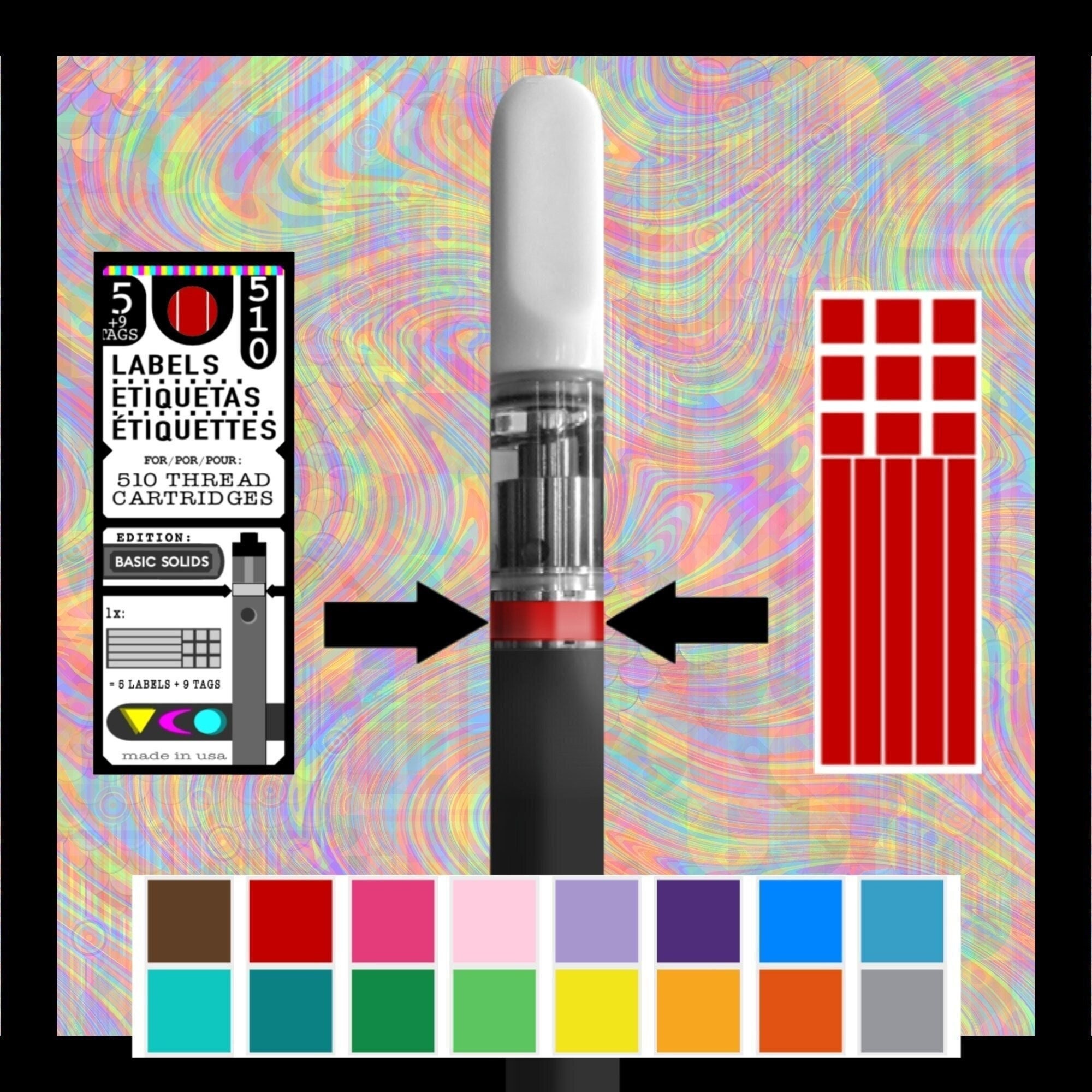 COLOR-CODING Labels for 510 Thread Cartridges Vape Strain - Etsy