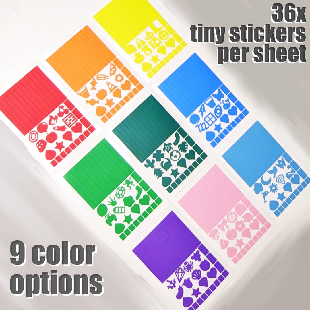 36x Tiny Vinyl Color-coding STICKERS for Scrapbook Calendars Letters ...