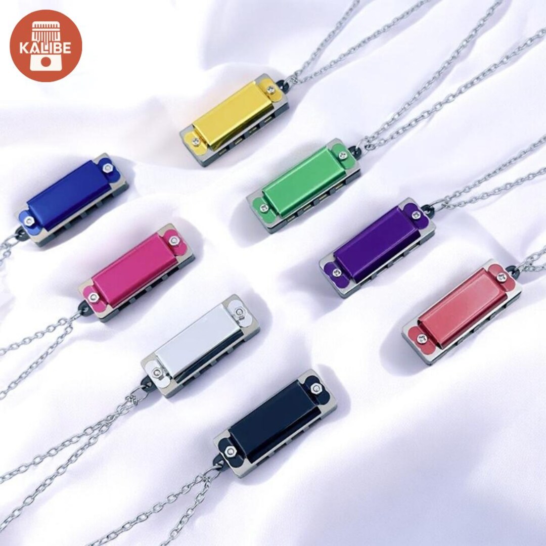 Mini Necklace Harmonica – 4 Hole 8 Tone Toy Harmonica for Kids – Musical Gift for Children ...