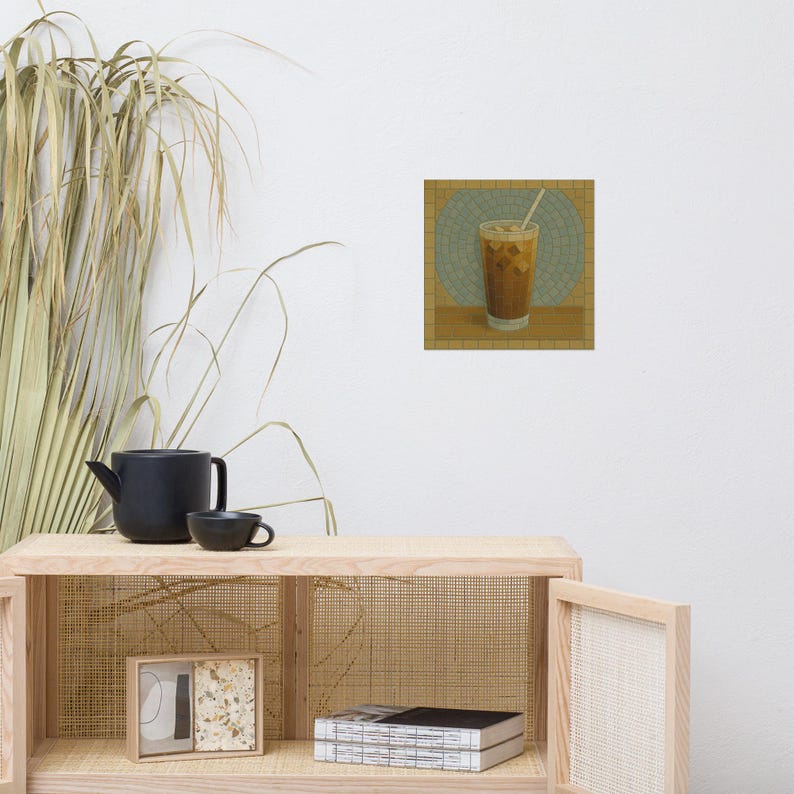 Mosaic Iced Coffee Poster – Cold Brew Wall Art, Café Kitchen Decor ...
