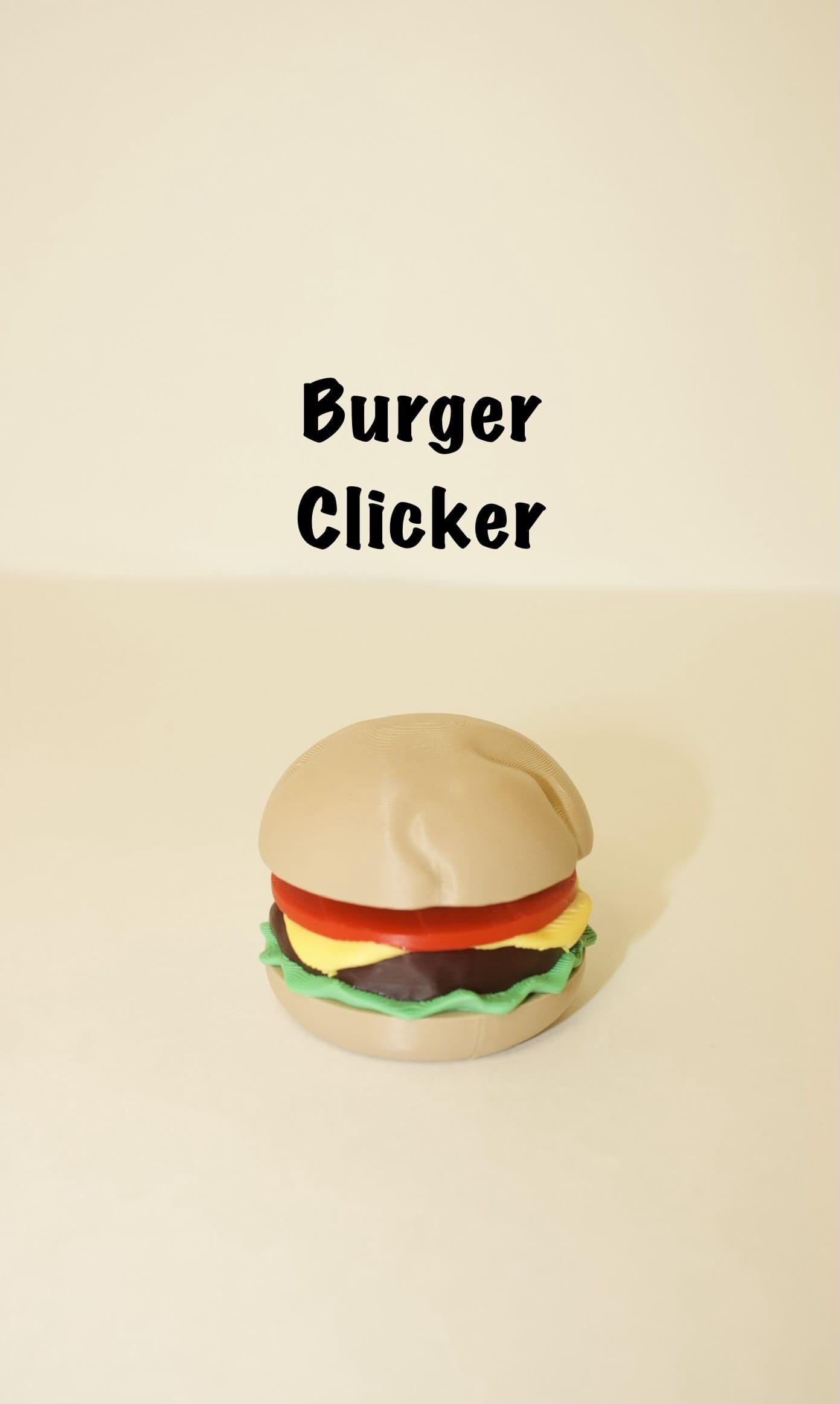 Burger Fidget Clicker – Cute 3D Printed Toy | Cheeseburger Stress ...