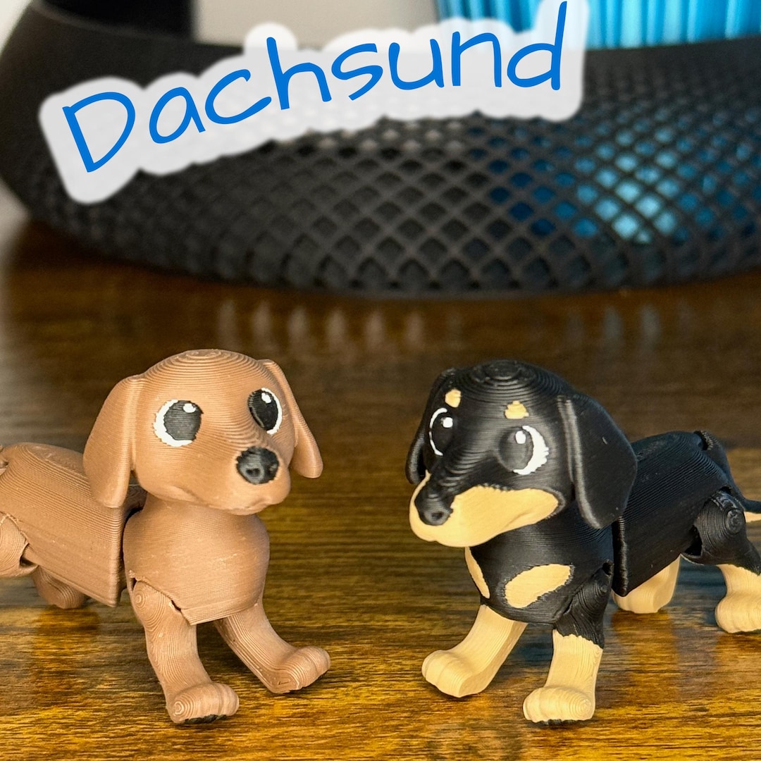 Flexi Articulated Dachshund – 3D Printed Toy Wiener Dog With Moving ...