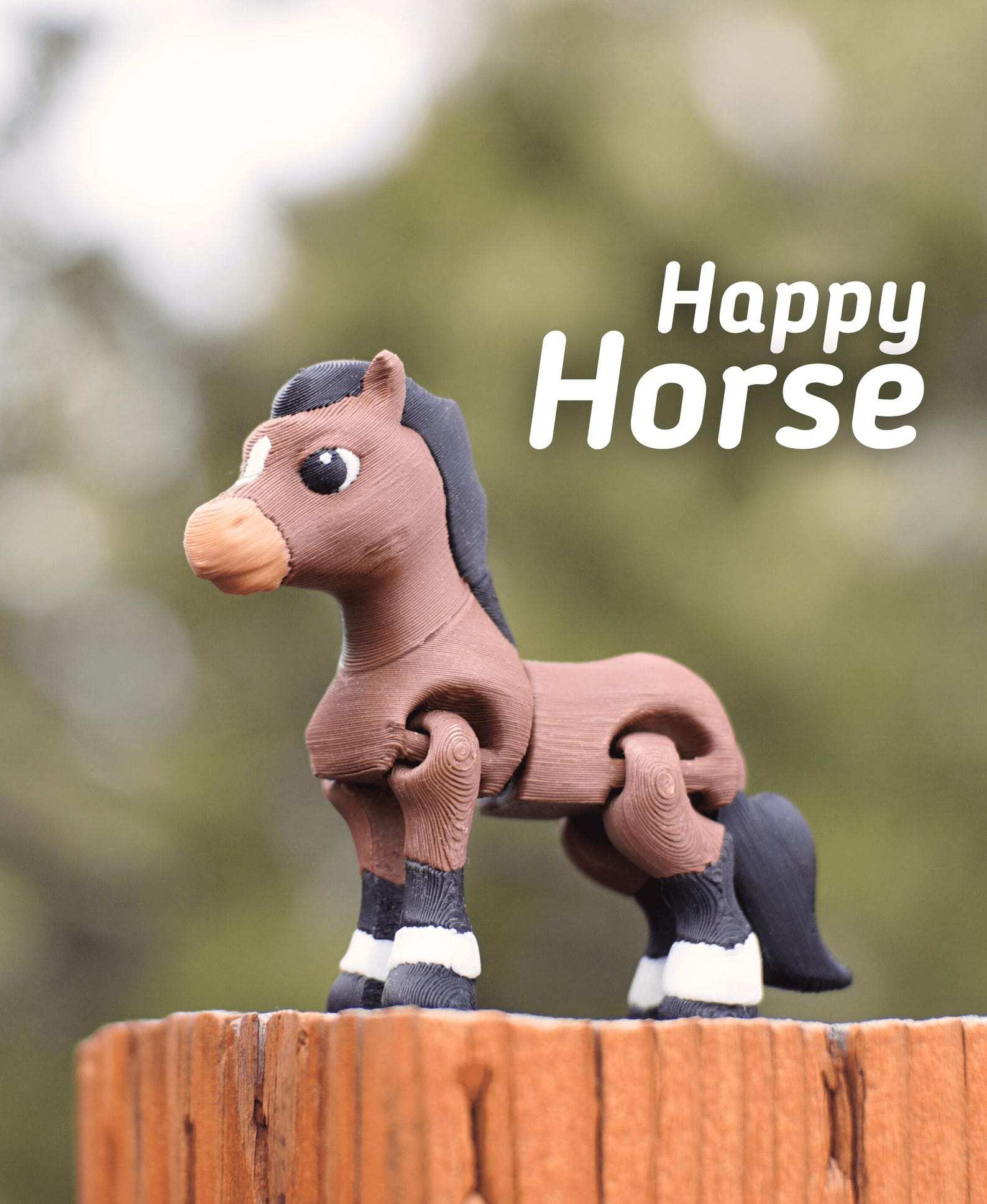 Flexi Articulated Pony – Cute 3D Printed Horse Toy | Happy Horse Fidget ...