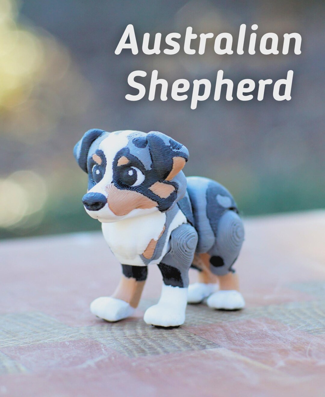 Australian Shepherd Articulated Dog Toy – 3D Printed Fidget Pet With ...