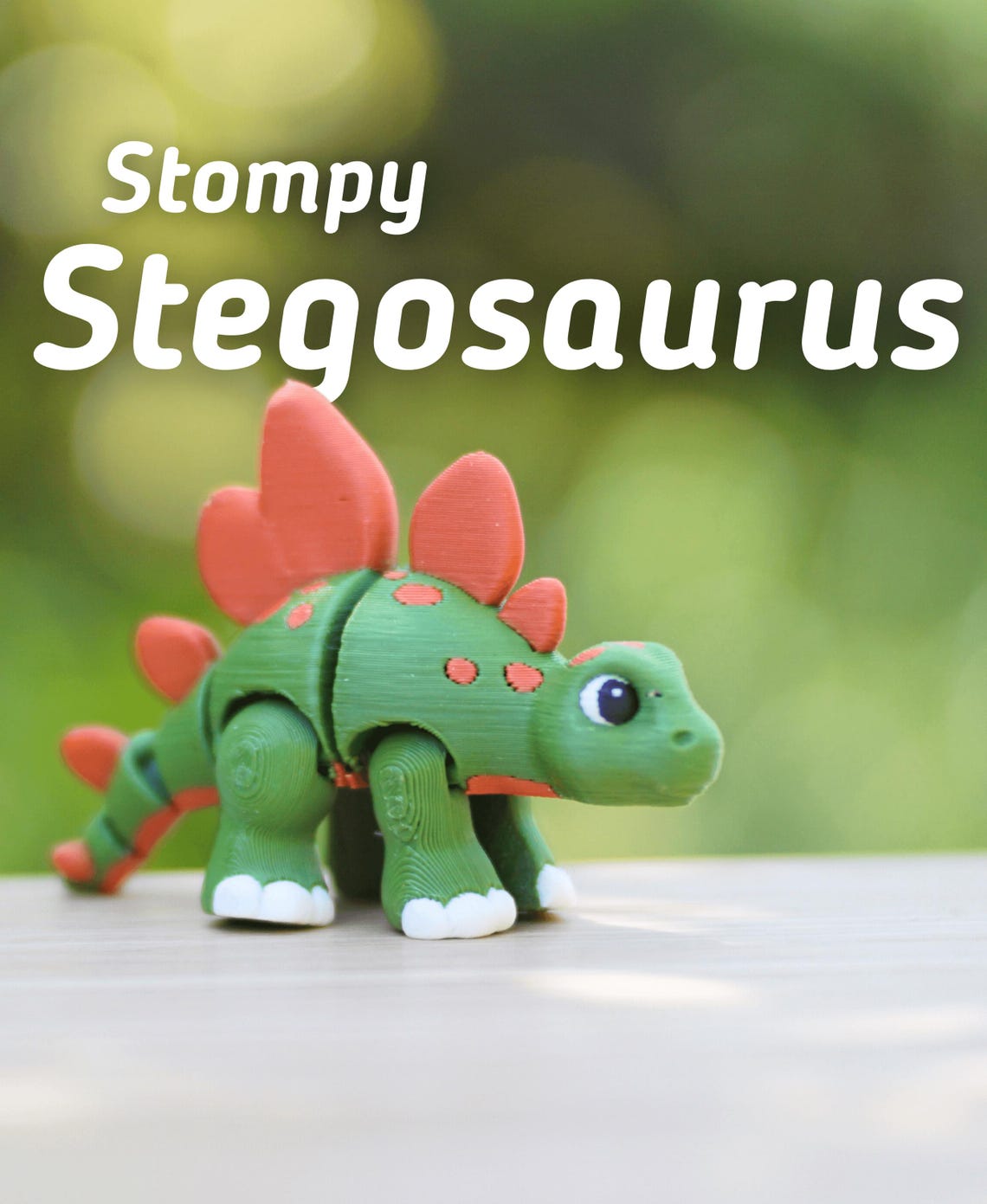 Stompy Stegosaurus – Articulated Dinosaur Fidget Toy | Cute 3D Printed ...