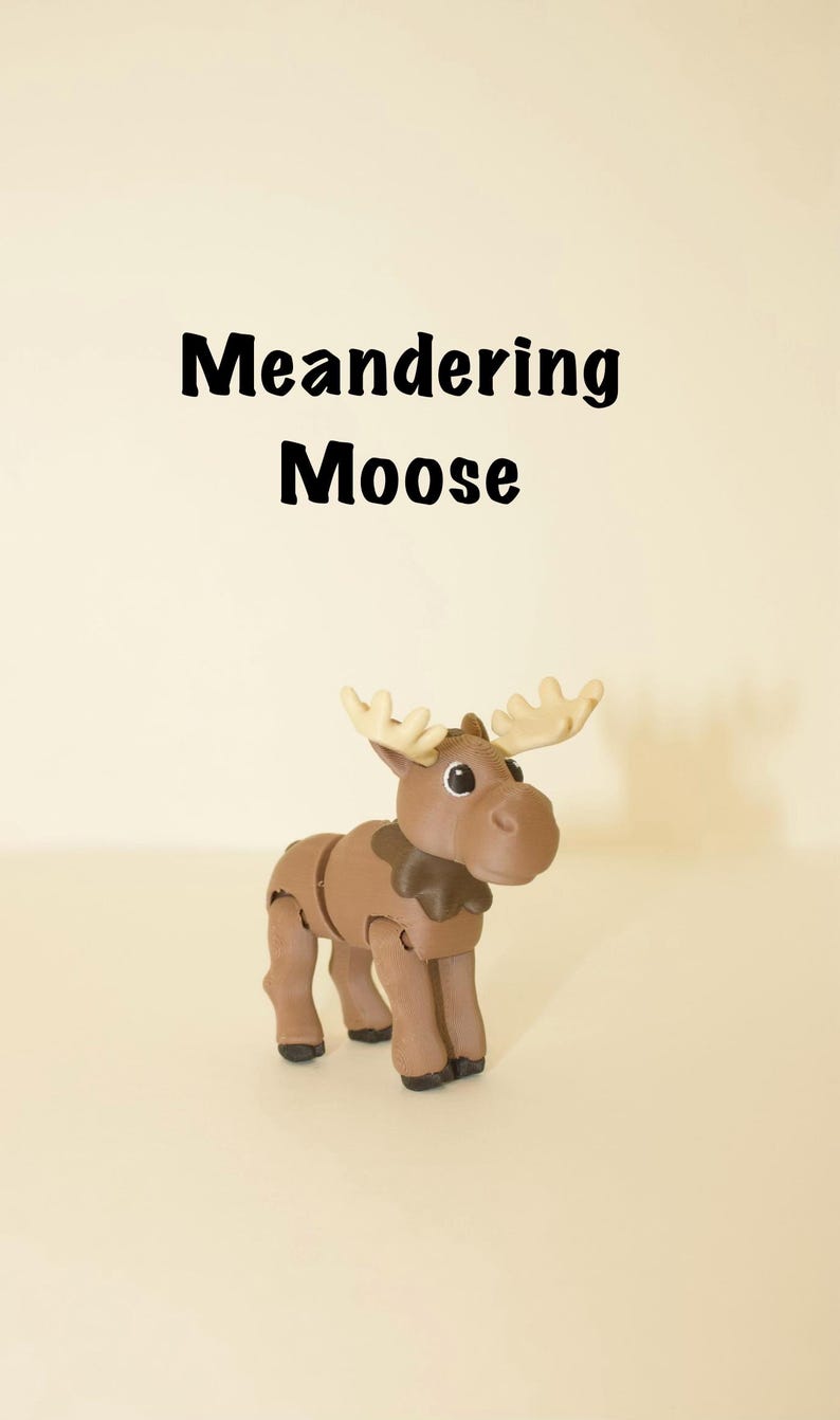 Meandering Moose – Articulated Fidget Toy | Flexi 3D Printed Moose ...