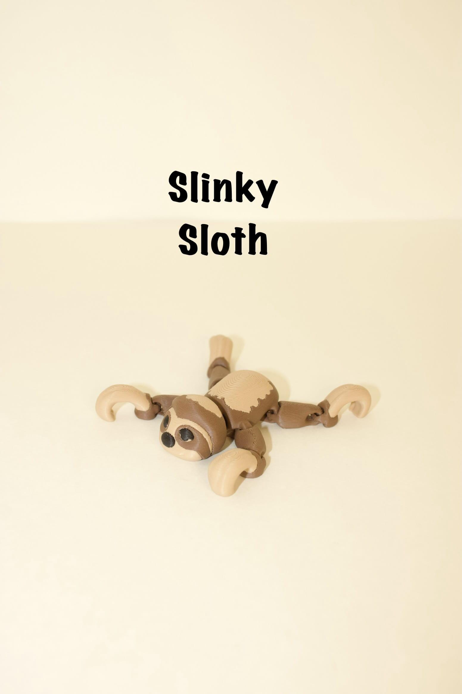 Flexi Articulated Sloth – Cute 3D Printed Toy | Fidget Animal for ...