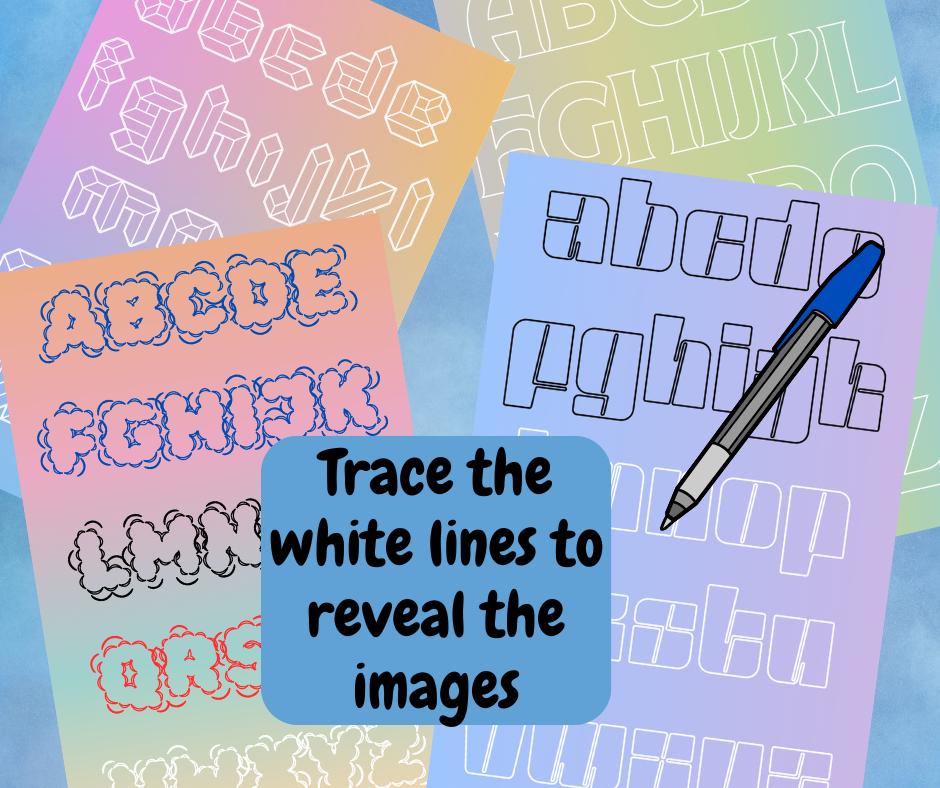 Ink Tracing Bubble Letters and Block Letters - Relaxing Reverse ...