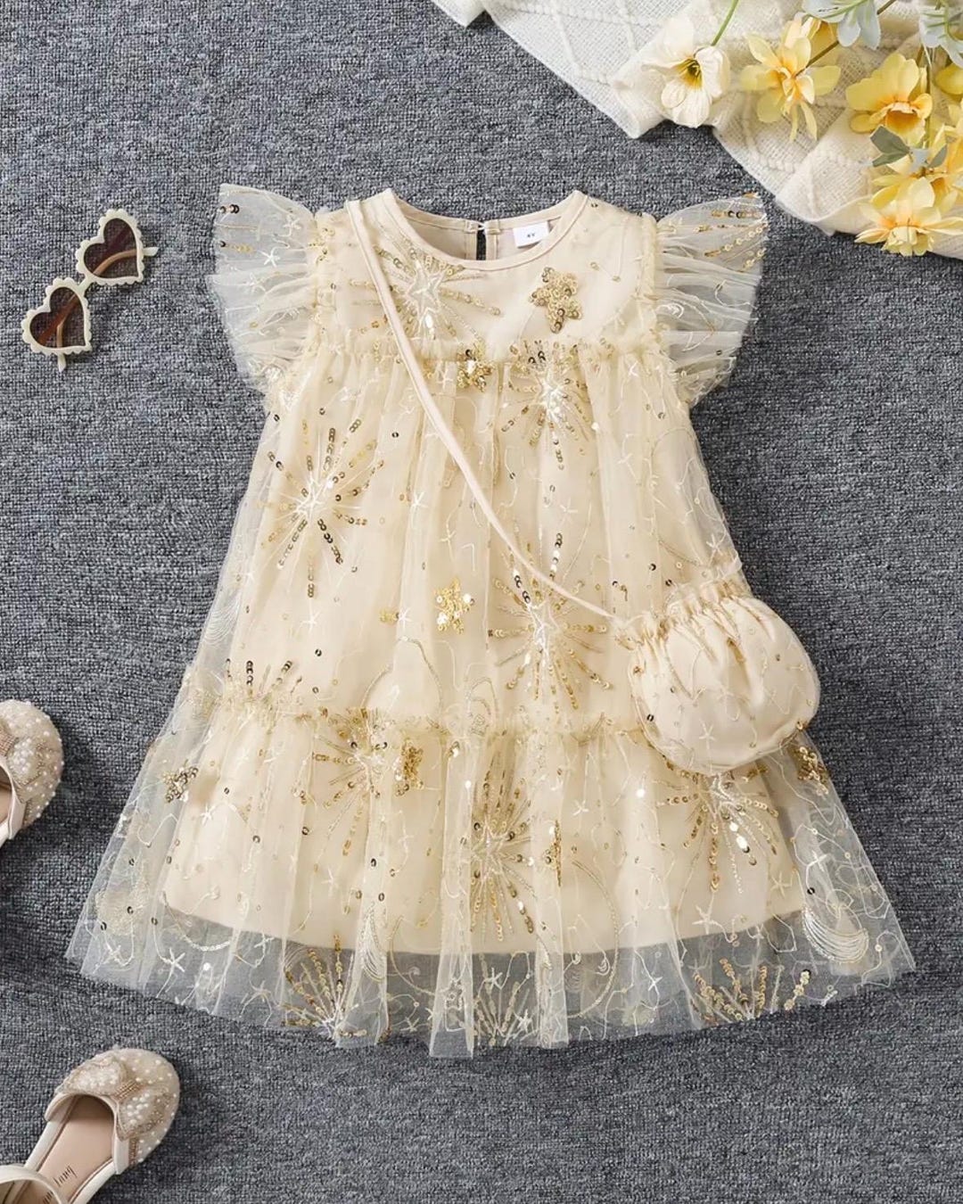 Gold Sparkle Princess Dress With Matching Purse – Size 4Y - Etsy