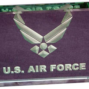 U.S. Air Force: Hand Carved Etched Glass Paperweight - Etsy