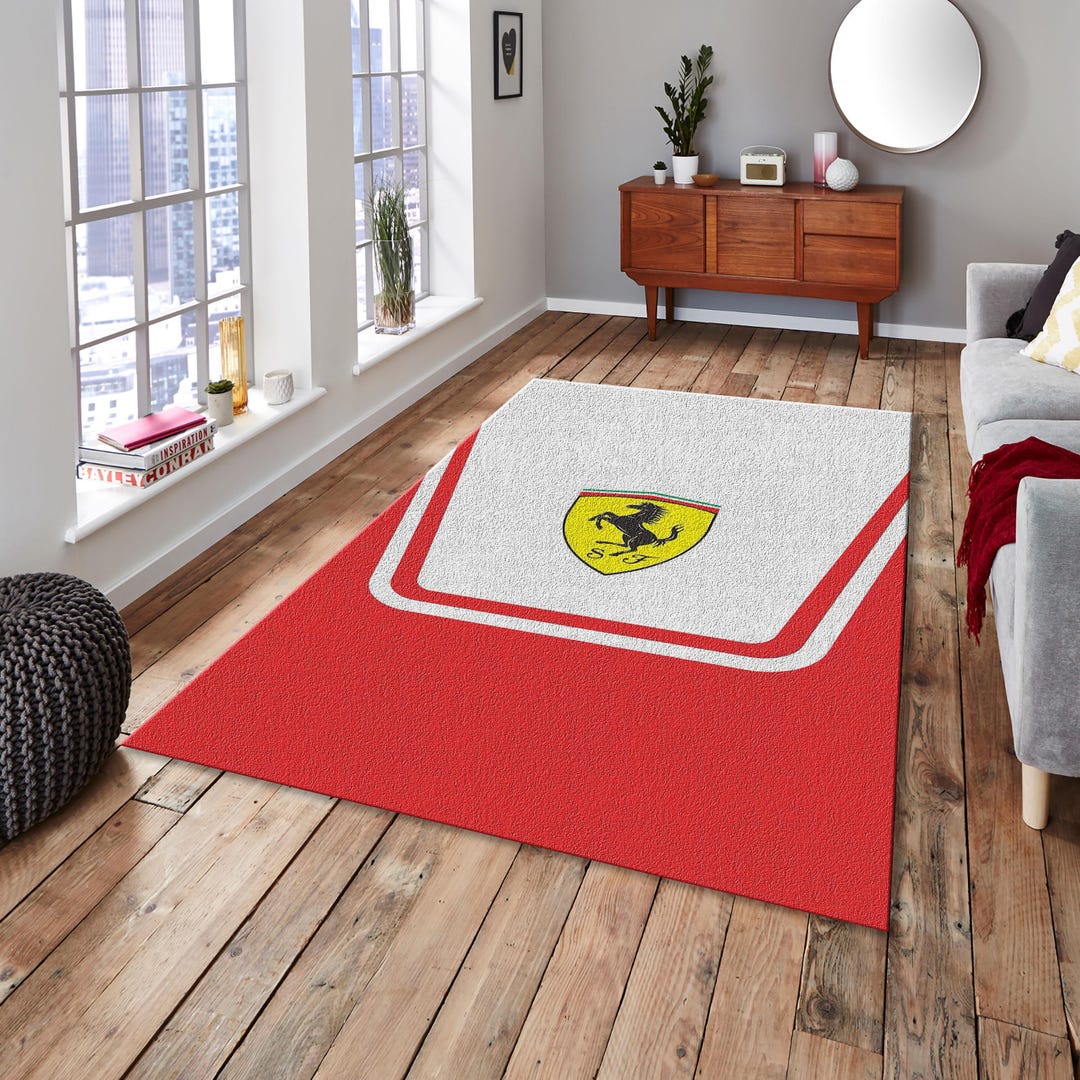 Personalized Ferrari Rug, Modern Home Decor, Kid Room Area Rug - Etsy