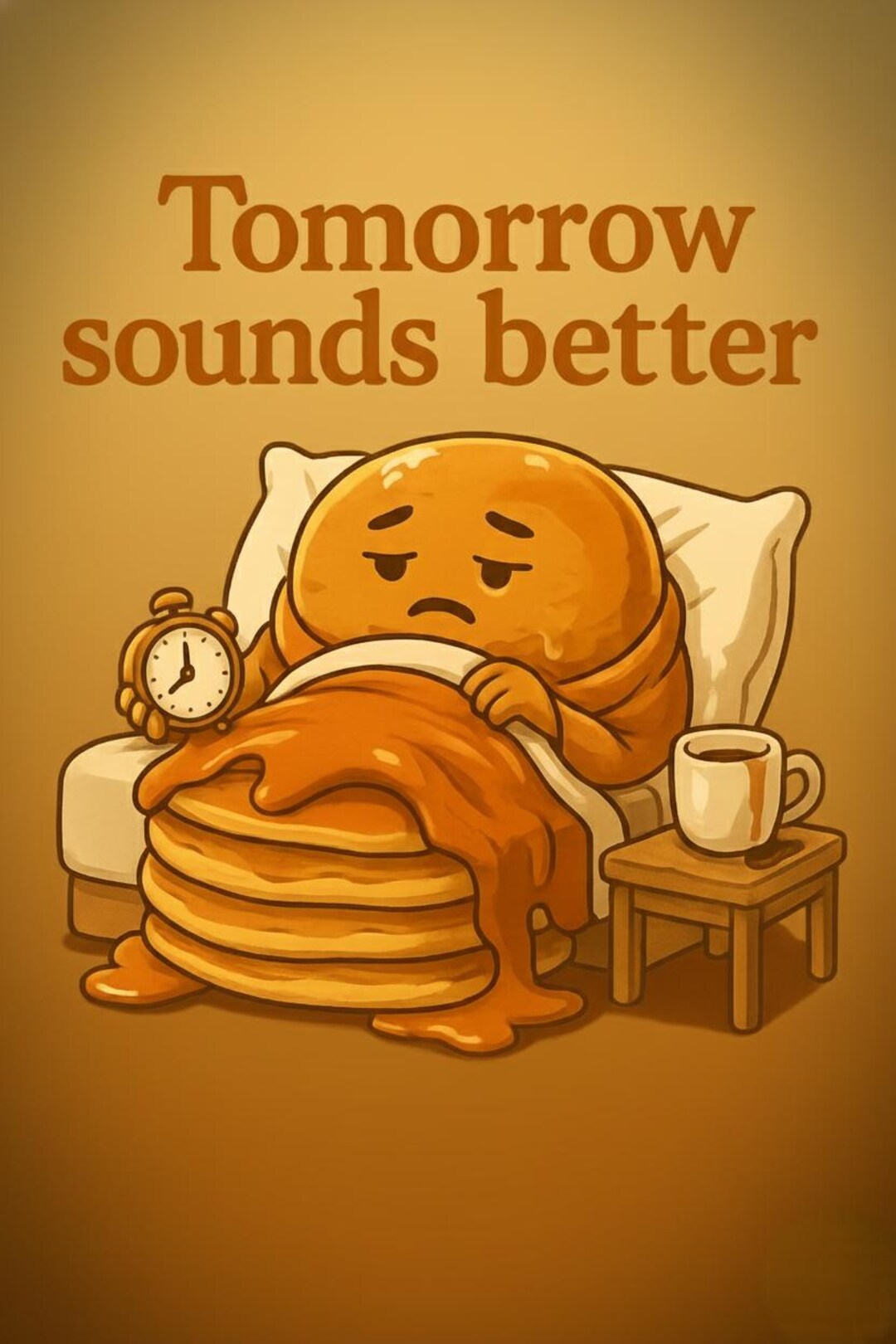 Tomorrow Sounds Better – Funny Pancake PNG, Lazy Breakfast Humor Art ...