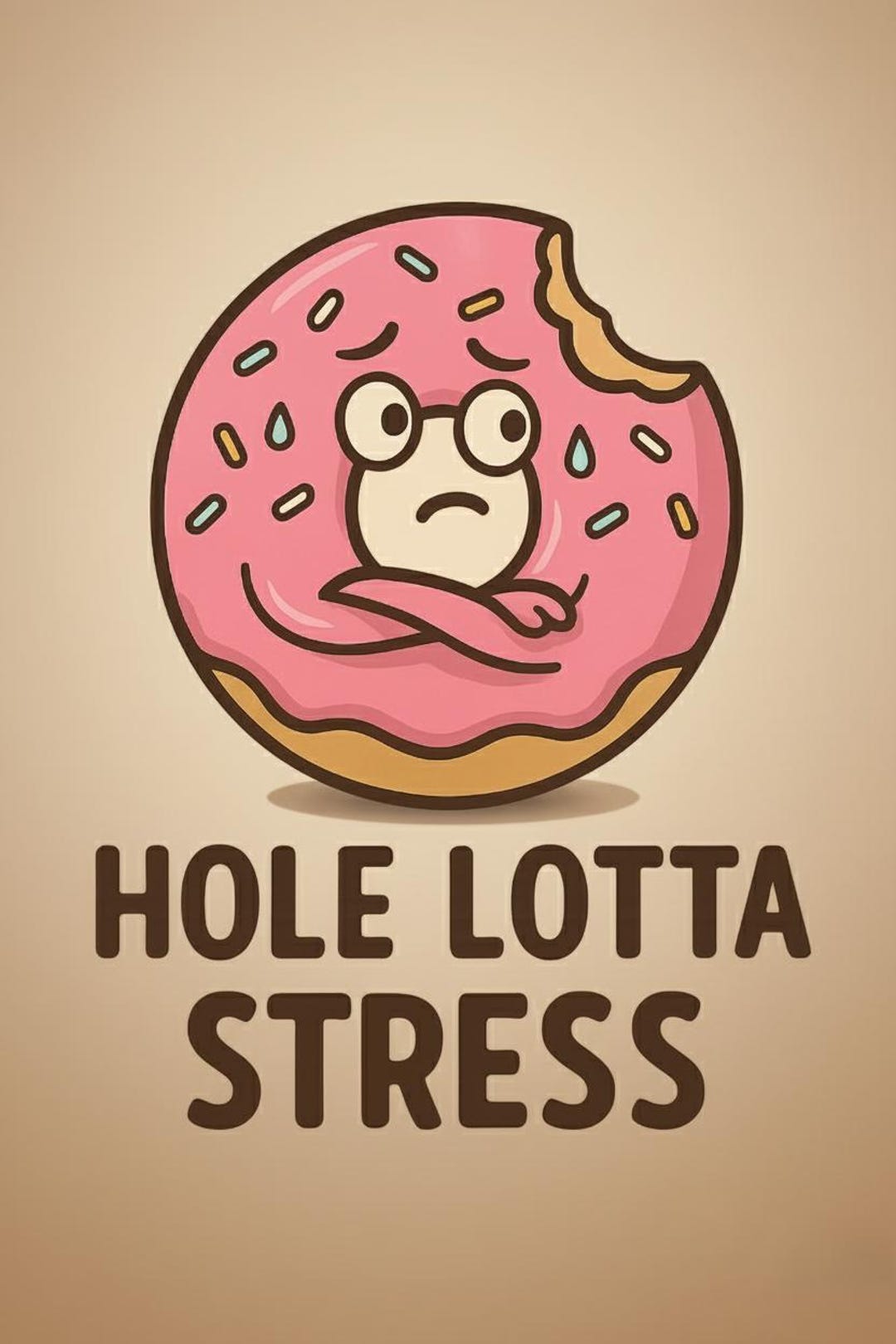 Hole Lotta Stress – Funny Donut Pun PNG, Cute Food Humor Art Print ...