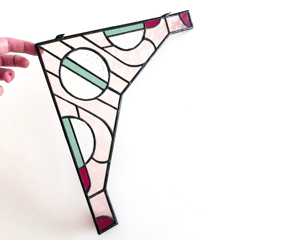 Corner Panel Art Deco Inspired Stained Glass Home Decoration - Etsy