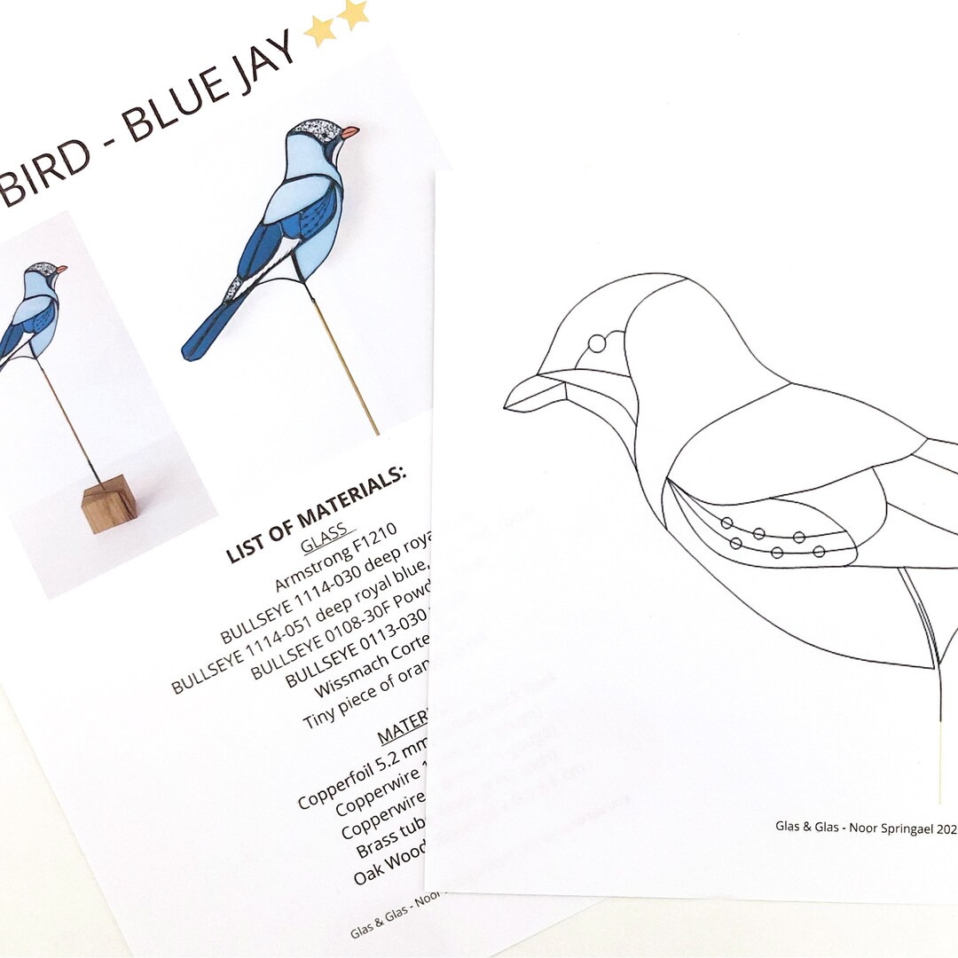 Blue Jay Stained Glass Pattern - Etsy