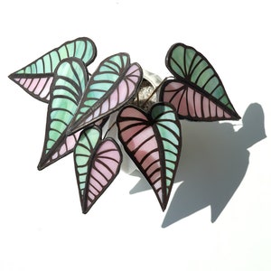 Plant Stained Glass Pattern Philodendron Pink Princess - Etsy Australia
