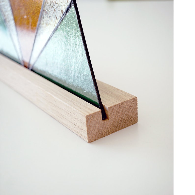 Stained glass window panel Tangram Mondrian style Light | Etsy