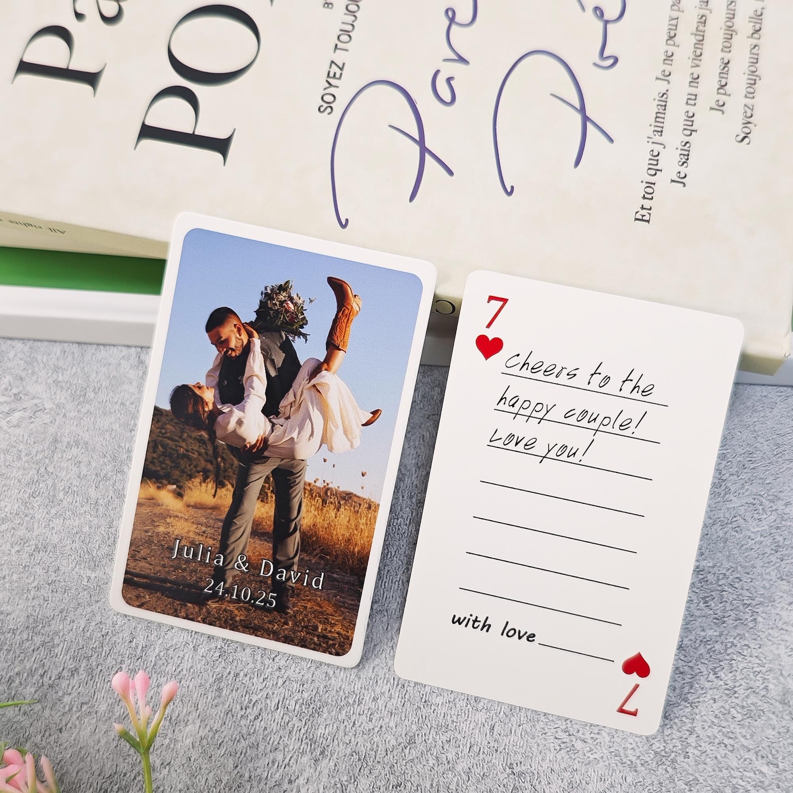 Custom Poker Cards for Weddings, Personalized Guest Book Deck, Blank ...